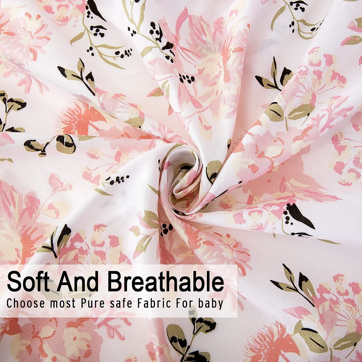 bimocosy Bassinet Sheet, 4 Pack Bassinet Sheets for Baby Girls Boys, Soft Baby Bassinet Fitted Sheets Neutral for Standard Bassinet Mattress, Size 32 x 16 x 4 Inches, Floral/Elephant/Pink/Green