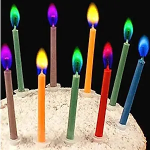 Birthday Cake Candles Happy Birthday Candles Colorful Candles Holders Included (Colorful, 12)