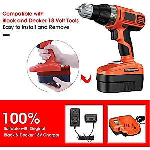 2-Pack [Upgraded to 3600mAh] HPB18 Replacement for Black and Decker 18V Battery Compatible with Black and Decker 18 Volt Battery Ni-Mh 244760-00 A1718 FS18FL FSB18 Firestorm Cordless Tools (Red)