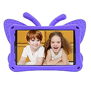 Tading Kids Case for TCL Tab 8 LE Tablet 2023 Released, Cute Butterfly Kid Proof EVA Foam Protective Stand Cover for TCL Tab 8 LE (Model: 9137W)/ TCL Tab 8 WiFi (Model: 9132X) - Purple