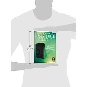 Premium Value Slimline Bible Large Print NLT, Crown (LeatherLike, Onyx)