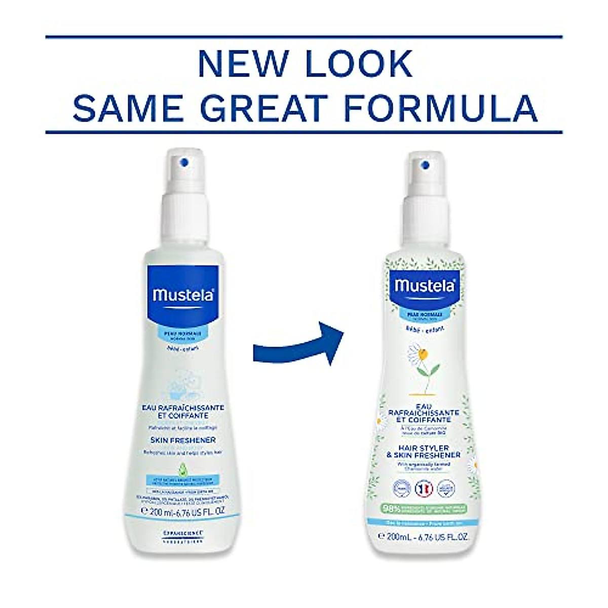 Mustela Baby Hair Styler & Skin Freshener - with Natural Avocado & Chamomile Water - Vegan & Hypoallergenic - 6.76 fl. oz.