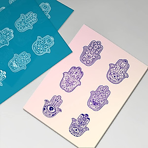 OLYCRAFT 4x5 Inch Hamsa Hand Clay Stencils Hand Silk Stencil Non-Adhesive Silk Screen Stencil Eye Clay Silk Screen Reusable Mesh Transfer for Polymer Clay Jewelry Earring Making