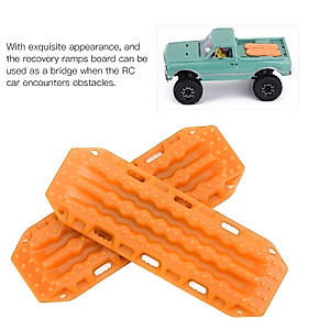 Dilwe 2pcs RC Sand Ladder, RC Plastic Recovery Ramps Board Compatible with 1/24 1/18 RC Car(Orange)