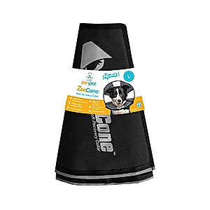 ZenPet Pet Recovery Cone E-Collar for Dogs and Cats - Always Use with Your Pet's Everyday Collar - Comfortable Soft Collar is Adjustable for a Secure and Custom Fit (X-Large)