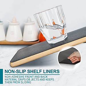 Dispoplanet Kitchen Shelf Liner Drawer Liners, 17.7''x78.7'' Non-Adhesive Drawer Liner, Washable Fridge Mats Pantry Liner for Shelves, Drawers, Cupboard Black