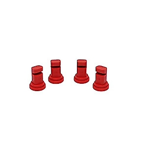 Valley Industries 140° Deflector Broadcast Spray Nozzle - 2.0 Orifice Size, 10 to 45 PSI, Red, 4 Pack