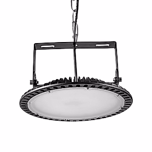 WUWAI 100W 200W 300W UFO LED High Bay Lights, 6500K Daylight White Ultra Thin Highbay Light Fixtures, IP65 Waterproof Bay Lighting for Garage Factory Warehouse Gym