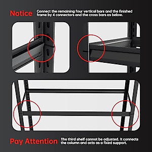 MOLYHOM Heavy Duty Garage Shelving, 5-Tier Industrial Garage Storage Shelves Racks, Adjustable Metal Storage Shelving Units, 72.1" H*39.3" W*17.7" D