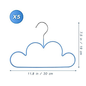 Alipis Cloud Hangers for Kids Clothes, 5pcs Non- Slip Hanger Clothing Pant Coat Sweater Hangers Closet Hangers (Blue)