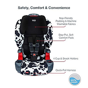 Britax Grow with You ClickTight Harness to Booster Car Seat, Cowmooflage 2.0 SafeWash