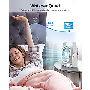 KONSIDEN Small Fan, 8 Inch USB Desk Fan, Quiet Office Fan, 4 Speed Winds, 360° Head Tilt, Detached Cover, Small Table Fan, Easy to Clean, Ideal for Bedroom, Office, Kitchen, Camping