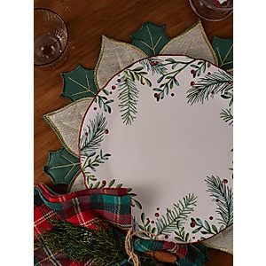 Bico Santa On The Way 11 inch Dinner Plates, Set of 4, for Pasta, Salad, Maincourse, Microwave & Dishwasher Safe