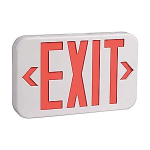 AmazonCommercial LED Emergency Exit Sign, UL Certified, 1-Pack, Double Face Exit with Battery Backup
