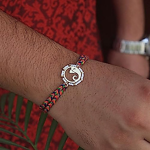 Abhika Creations Golden Beaded Divinity Rakhi for Brother Rakhsha Bandhan Handmade Designer Indian Rakhi