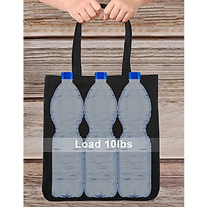 Canvas Tote Bags. (12-pack) Pack Lightweight blank Recycled canvas tote Reusable Cotton Polyester Grocery eco friendly, Suitable for DIY, Gift,Promotion, Activtiy ,Washable, black