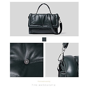 HACODAN Puffer Tote Bag Quilted Crossbody Bag for Women Trendy Puffy Purse Messenger Handbags Down Padded Shoulder Bag (dark grey)