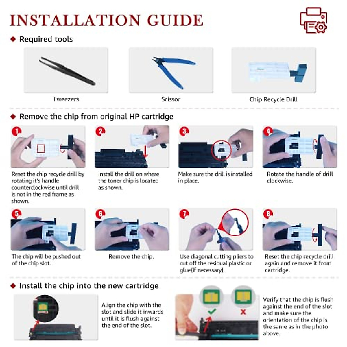 58A CF258A Toner Cartridge (No Chip) Replacement for HP 58A CF258A 58X CF258X for HP M404n M404dn M404dw M404 MFP M428fdw M428fdn M428dw M428 M304 Toner Printer (Black, 2 Pack)
