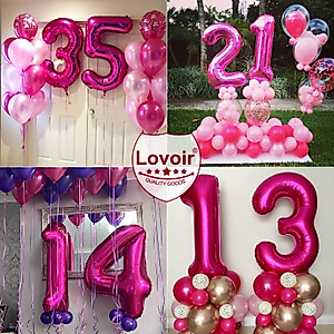 40 Inch Hot Pink Number 5 Balloon Large Size Jumbo Digit Mylar Foil Helium Bright Pink Balloons for Birthday Party Celebration Decorations Graduations Anniversary Baby Shower Photo Shoot