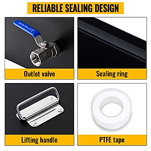Hasopy Commercial Grease Interceptor, 40 LBS Capacity, Under Sink Grease Trap with 20 GPM Flow Rate, Coated Carbon Steel Grease Interceptor with Side Water Inlet, for Restaurant Factory Kitchen, Black