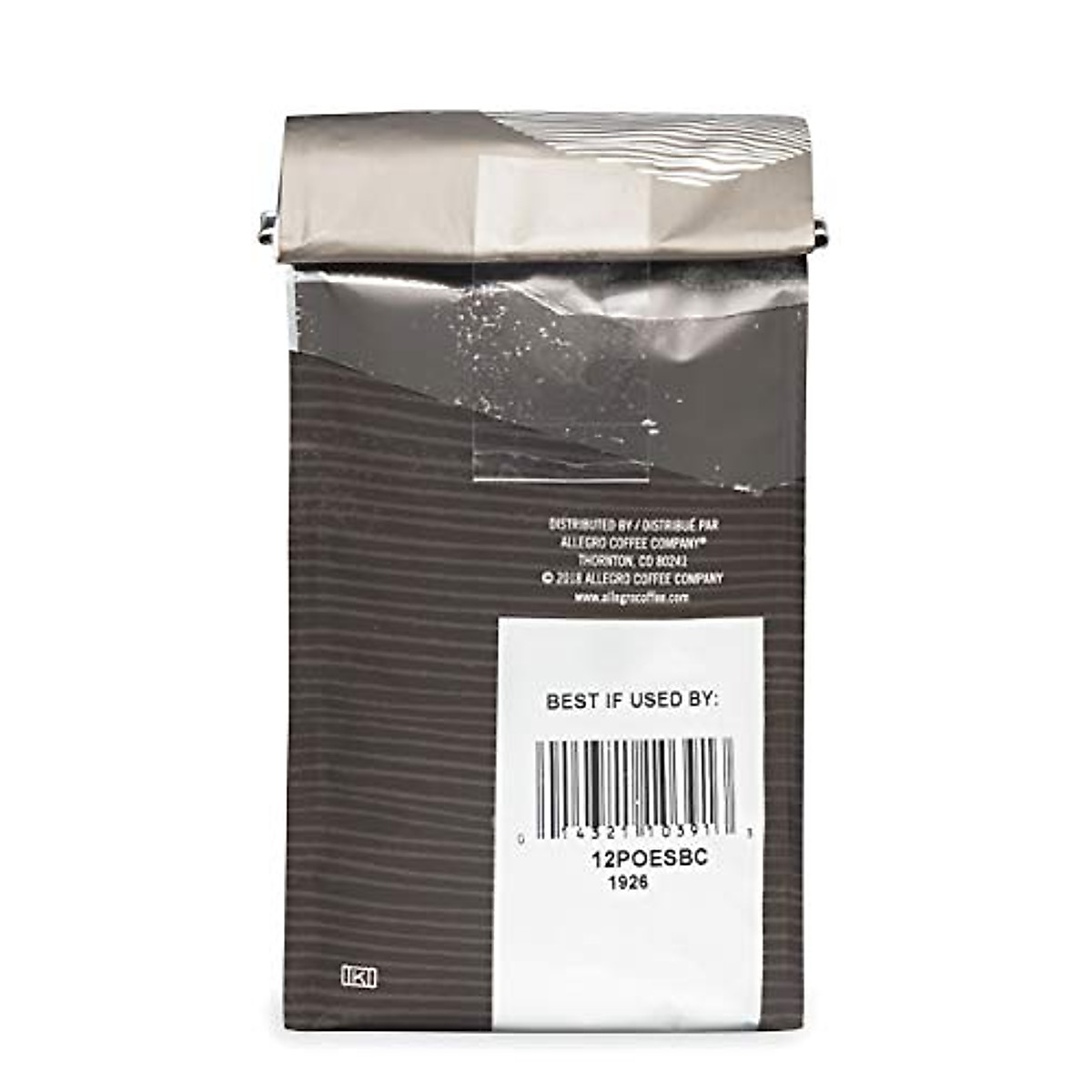 Allegro Coffee Decaf Organic Espresso Bel Canto Whole Bean Coffee, 12 oz