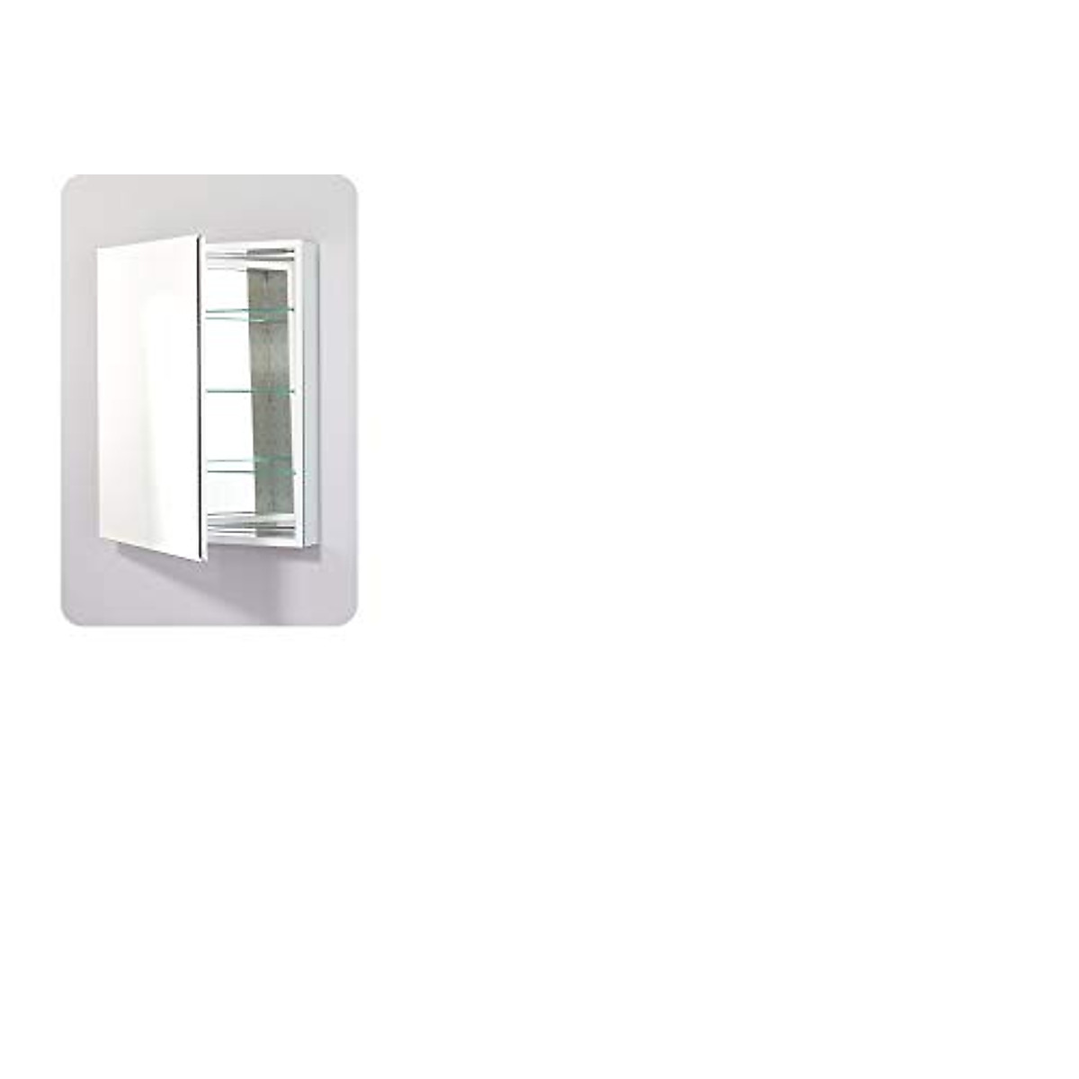 Robern PLM2430G Polished Edge, Classic Gray Interior ̶ Non-Handed PL Series 24" x 30" Flat Top Cabinet