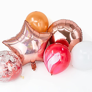 Decor365 Rose Gold Balloons Rose Gold Party Decoration Confetti Pink White Rose Gold Balloon Garland for Birthday Wedding Engagement Bridal Shower Bachelorette Baby Shower Anniversary Party Supplies