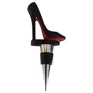 Trovety High Heel Wine Stopper Custom - Cute Black Shoe Elegant High Heels Cork for Women, Bachelorette Party Decor - Decorative Stainless Steel Beverage Topper - Reusable Champagne Bottle Plugs