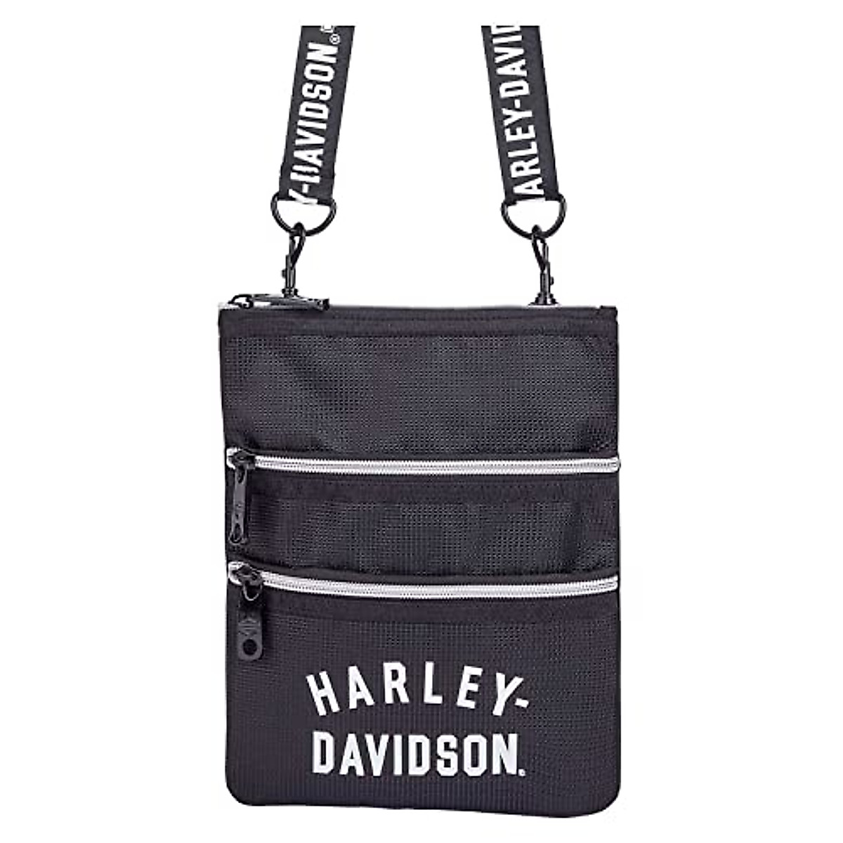 Harley-Davidson Women's Rubber H-D Crossbody Sling Purse - Black/Off White