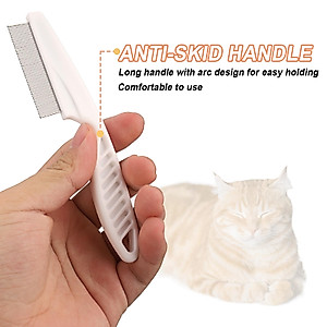 2pcs Flea Comb for Dogs Cats, 2 Sizes Multifunctional Grooming Comb for Pets Comb Metal Pet Hair Combs Flea Lice Comb for Cats Dogs Rabbits