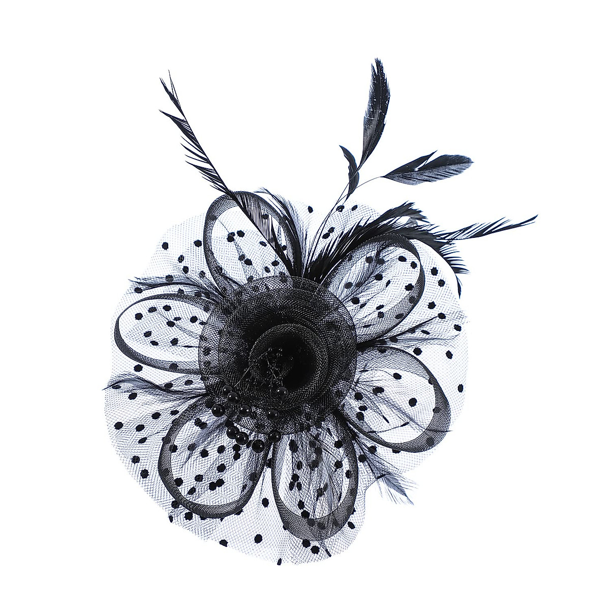 Cocktail Fascinator Hat 20s Pillbox Tea Party Hat Wedding Headwear Kentucky Derby Hats for Women(Black)