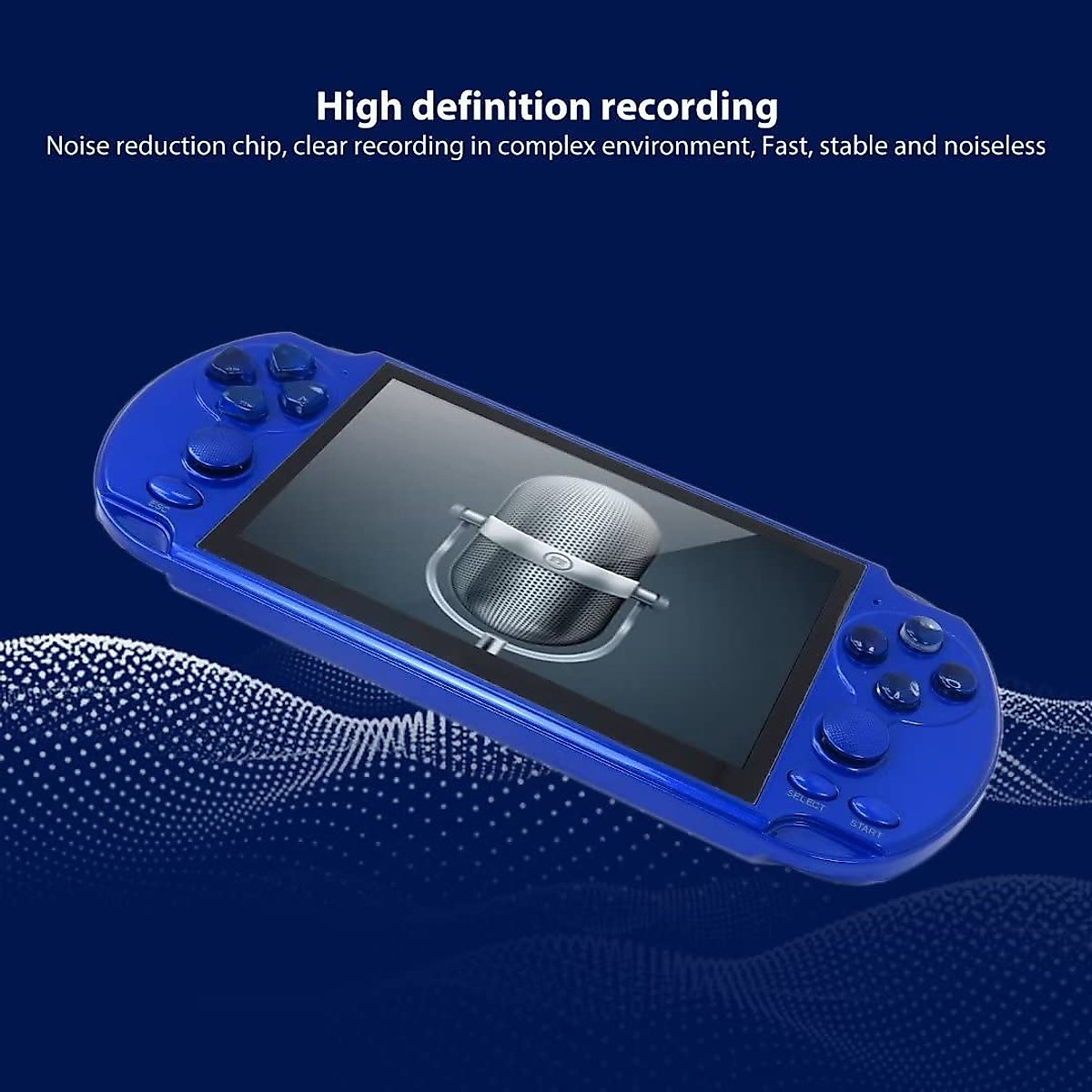 Built in 10000 Games Retro Handheld Video Game Console 5.1'' 8GB Retro Handheld Game Console Portable Video Game(Blue)