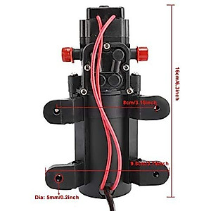 Amarine Made 12v Water Pressure Diaphragm Pump Self Priming Pump 4.3 L/min 1.1 GPM 35 PSI RV Water Pump for Caravan Boat Marine Agricultural