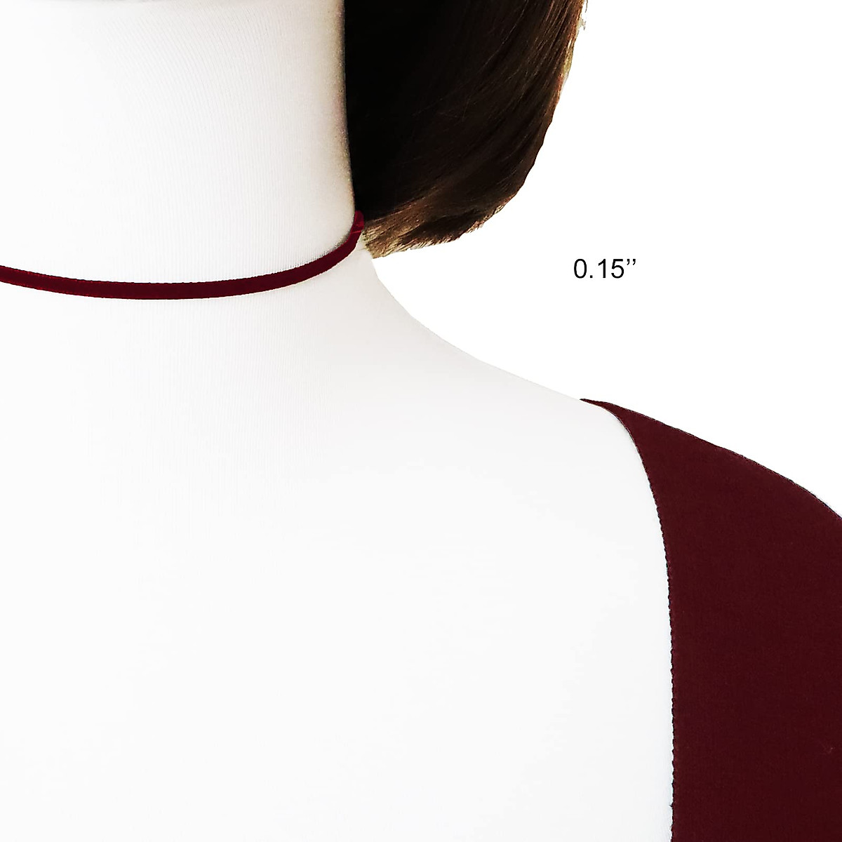 iuviwey Versatile Red Velvet Choker Set - 6-Piece Variety Pack of Adjustable Necklaces - Classic to Bold Widths for Every Style (Claret Red)