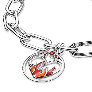Pandora Fire Inside Medallion Bracelet Charm Me Bracelets - Stunning Women's Jewelry - Gift for Women - Made with Sterling Silver & Enamel
