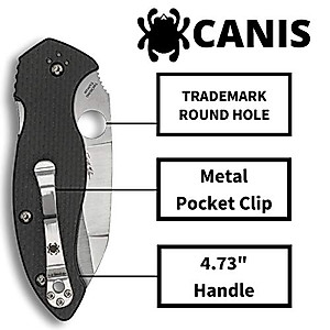Spyderco Canis Knife with 3.43" CPM S30V Stainless Steel Blade and Carbon Fiber G-10 Laminate Handle - PlainEdge - C248CFP