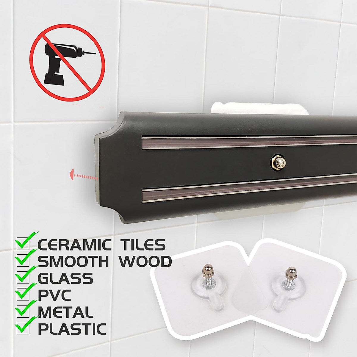 ﻿ Magnetic Knife Holder,15 Inch Magnetic Knife Storage Strip,Knife Bar Block Magnet,Kitchen Utensil Holder,Tool Holder,Multipurpose Magnetic Knife Rack