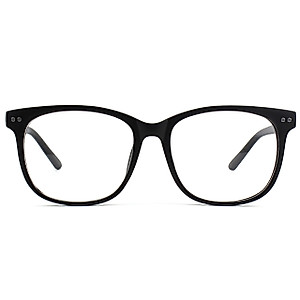 GQUEEN Fake Glasses Oversized Non Prescription Glasses Clear Lens Glasses for Women Men Eyeglasses Matte Black, 201581