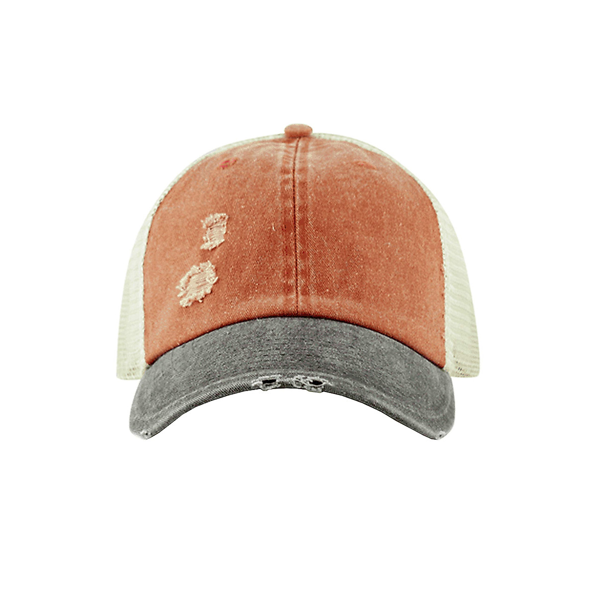Newhattan Distressed Washed Mesh Back Cotton Unisex Trucker Hat Cap for Men and Women