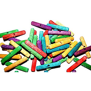 Wooden Wood Colored Blocks 50 Pins Grooved Parts for Bird parrot toys Lorie Amazon