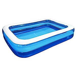 Giant Inflatable Kiddie Pool - Family and Kids Inflatable Rectangular Pool - 10 Feet Long (120" X 72" X 20")