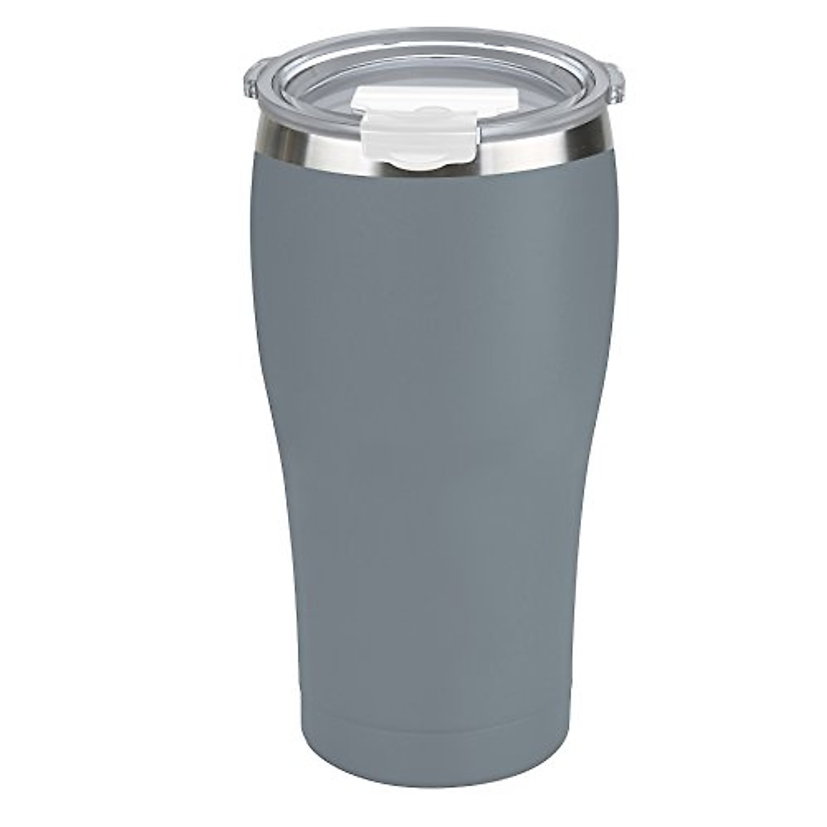 Tahoe Trails 16 oz Stainless Steel Tumbler Vacuum Insulated Double Wall Travel Cup With Lid, Metallic Gray 66-240-1002