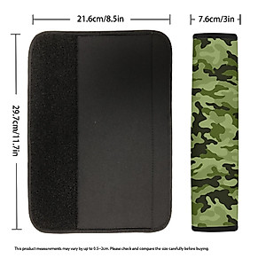 AFPANQZ Camouflage Automotive Seat Belt Covers Pads 2 Piece for Adults Kids Youth Car Accessories Safety Seatbelt Cushion Pillow Universal Fit Bag Shoulder Straps Pads Dark Green