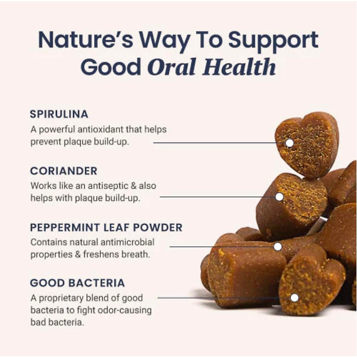 HolistaPet Fresh Breath Soft Chews, Freshen Your Pups Breath with a Heart Shaped Soft Chew, 30 Chews Per Bag (Original)