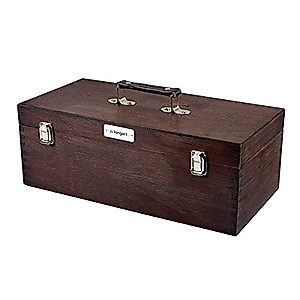 KINGART Artist Wood Pastel, Pen, Marker Portable Storage Box Organizer with Drawer, Tool Box Espresso Finish