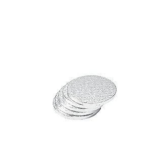 DecoPac Round Cake Drum, Pack of 5, 6", Silver