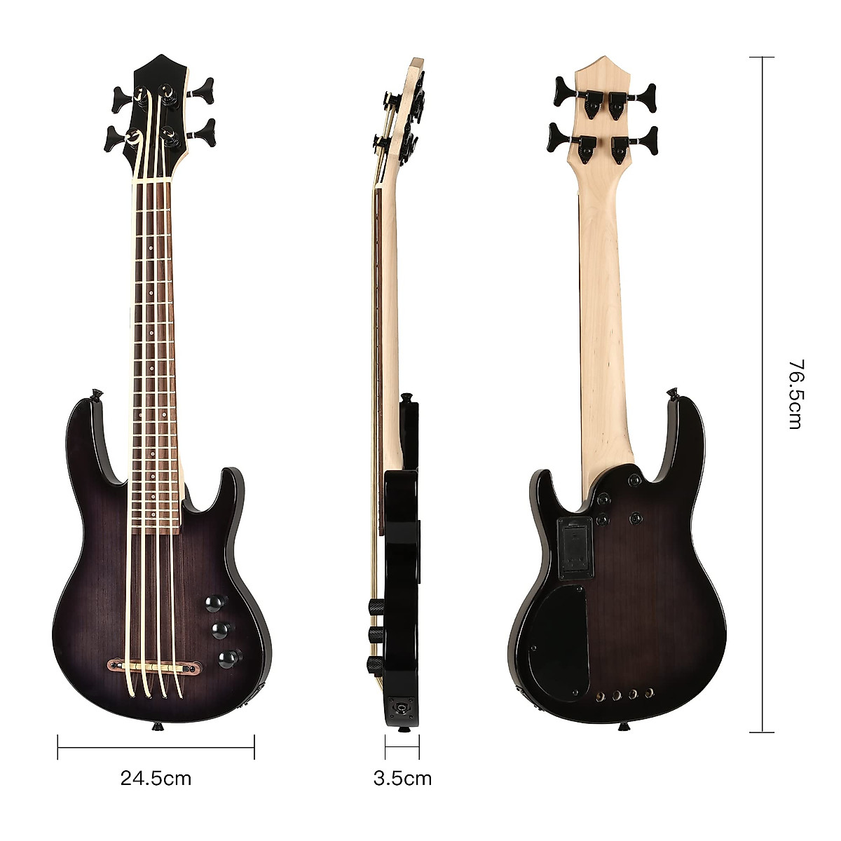 MiNi 4string ukulele electric bass with black color
