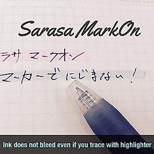 sarasa Mark on Gel ink 0.5mm ballpoint pens ink color (5 Black,1 Blue,1 Red) total 7