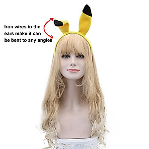 HODRME Yellow Cartoon Ears Headband-Halloween Christmas Festival Theme Party Anime Cosplay Costume Headbands