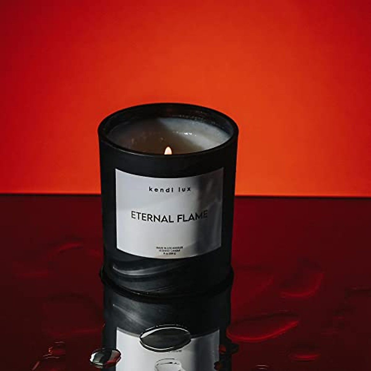 KENDI LUX | Luxury Scented Candles for Home | Jasmine Vanilla Scented Hand Poured Soy Blend Candle, Long Lasting 50 Hours Burn Time | Matte Black Jasmine Candle for Home 8 oz - Eternal Flame